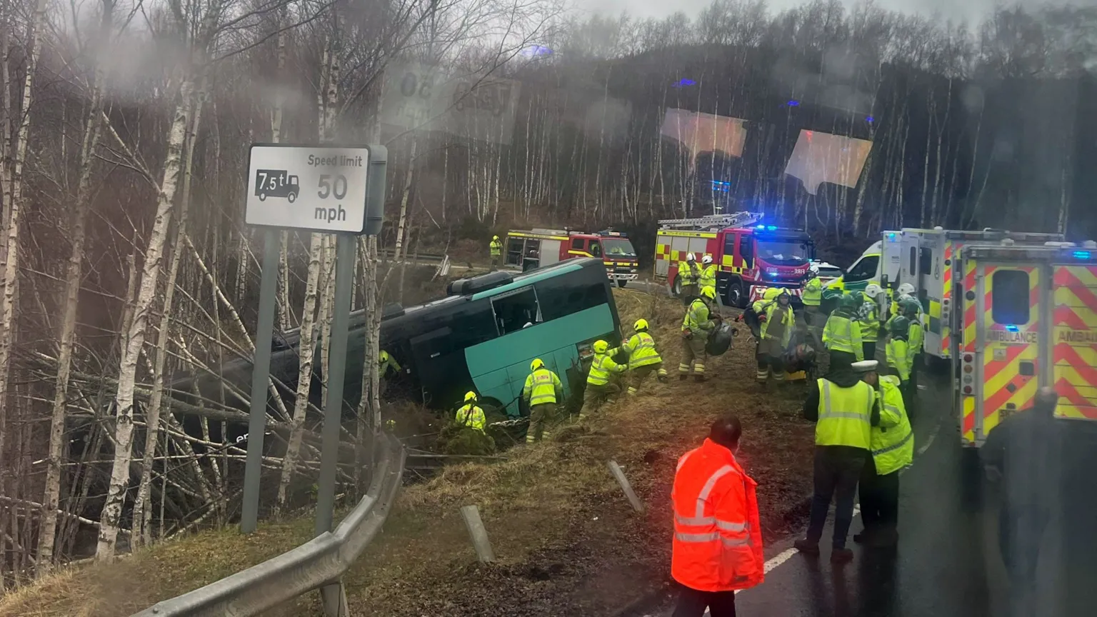 Two Hospitalized After Bus Crashes Down Embankment on A9 Near Aviemore ...